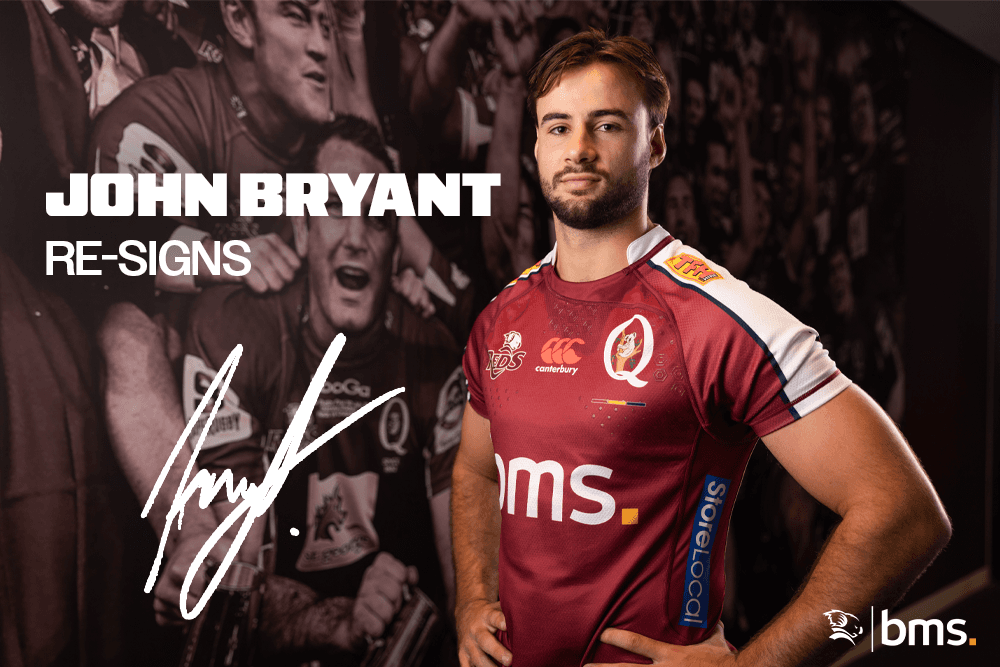 Backrower John Bryant re-signs with the Queensland Reds through 2026